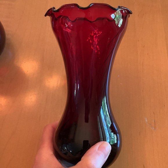 Accents | Vintage Ruby Glass Vases Lot Of 3 6 12 To 7 | Poshmark